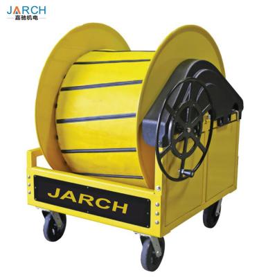 China Auto Retractable PCA Hose Reel with Cart Hand Wheel Crank 100 ft 14 in Ducting for sale