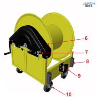 China Auto Retractable PCA Hose Reel with Cart Hand Wheel Crank 100 ft 14 in Ducting for sale