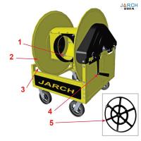 China Auto Retractable PCA Hose Reel with Cart Hand Wheel Crank 100 ft 14 in Ducting for sale
