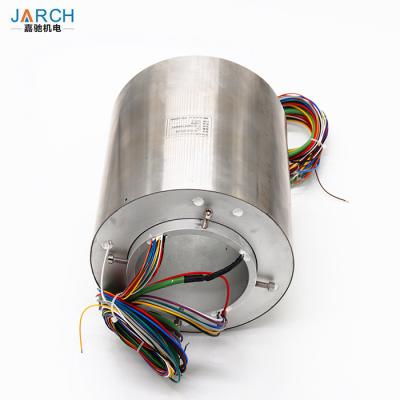 China Stainless Steel IP68 10A 24 Signals 122mm Through Hole Slip Ring 100RPM for sale