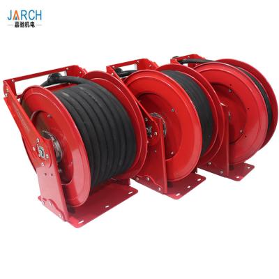 China JARCH Medium Pressure Oil Hose Reel 1250 PSI 3/4 in Dual Pedestal Spring Retractable 50 ft for sale