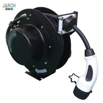 China Heavy Duty Retractable Extension Cord Reel 50 Ft 125V 13A Industrial Cable Reel with LED Light for sale