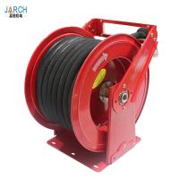 China JARCH 100 ft Heavy Duty Dual Pedestal Retractable Hose Reel with Long Life Drive Spring for Grease for sale