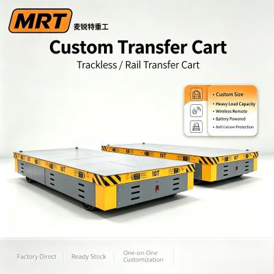 China Heavy Duty Rubber Wheel Transfer Cart Battery Driven Trackless Transfer Cart For Plant Internal Material Conveying for sale