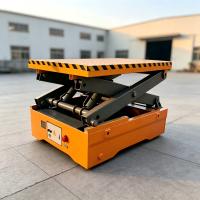 China Trackless Lifting Transfer Cart Electric Hydraulic Lifting Platform Trolley For Factory Workshop Material Handling for sale