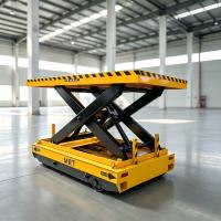 China Trackless Lifting Transfer Cart Electric Hydraulic Lifting Platform Trolley For Factory Workshop Material Handling for sale