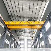 China 20t high efficiency frequency conversion anti sway Double Girder Overhead Crane for heavy casting lifting metallurgical workshop material transfer for sale