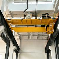 China 20t high efficiency frequency conversion anti sway Double Girder Overhead Crane for heavy casting lifting metallurgical workshop material transfer for sale