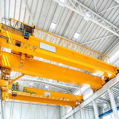 China 50t robust performance intelligent monitoring Double Girder Overhead Crane for oversized workpiece hoisting heavy industrial workshop handling operations for sale