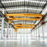 China 14t energy‑saving compact layout impact resistance Double Girder Overhead Crane for spare accessory hoisting industrial warehouse material loading work for sale