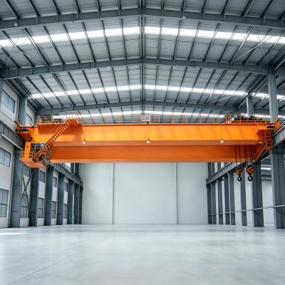 China 11t energy saving compact installation high shock resistance Double Girder Overhead Crane for mechanical fittings hoisting industrial stock warehouse material loading work for sale
