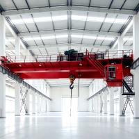 China 19t low vibration stable travelling easy periodic inspection Double Girder Overhead Crane for alloy casting workpiece handling foundry plant indoor cargo lifting operations for sale