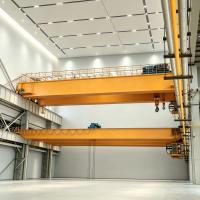 China 15t frequency conversion multi‑direction limit protection buffer device Double Girder Overhead Crane for steel workpiece hoisting metal processing factory material handling workflows for sale