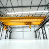China 15t frequency conversion multi‑direction limit protection buffer device Double Girder Overhead Crane for steel workpiece hoisting metal processing factory material handling workflows for sale