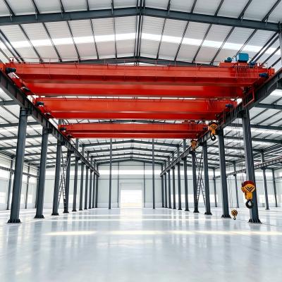 China 28t high‑strength box main beam anti‑sway wireless dual‑control Double Girder Overhead Crane for heavy die mold lifting mold manufacturing workshop hoisting tasks for sale