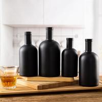 China OEM/ODM Acceptable Classic Shape Gin Rum Glass Bottle with Wooden Caps 500ml 750ml for sale