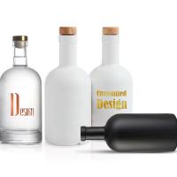 China OEM/ODM Acceptable Classic Shape Gin Rum Glass Bottle with Wooden Caps 500ml 750ml for sale