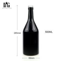 China CORK Sealing Type Custom Screen Logo Printing Black Glass 500ml 750ml Champagne Wine Bottle for sale