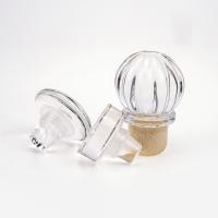 China Custom Logo Crystal Glass Cork Stopper for Vodka Tequila Whisky Bottle Provided Freely for sale