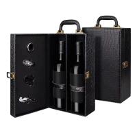 China Single 750Ml Bottle Red Wine Gift Box Custom Printed PU Leather Carrier Box Packaging for sale