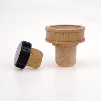 China 14mm 19mm 22.5mm T-top Shape Natural Wood Cork Wine Bottle Stoppers with Custom Logo for sale