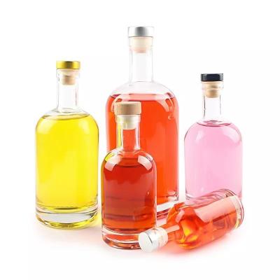 China Body Material Glass 375ml 500ml 700ml 750ml 1l Nordic Vodka Bottle with Custom Logo for sale