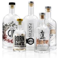 China Body Material Glass 375ml 500ml 700ml 750ml 1l Nordic Vodka Bottle with Custom Logo for sale