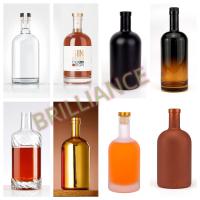 China Body Material Glass 375ml 500ml 700ml 750ml 1l Nordic Vodka Bottle with Custom Logo for sale