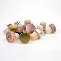 China Customized Size Aluminum Glass T Shape Cap with Polymer Stopper and Wooden Painting for sale