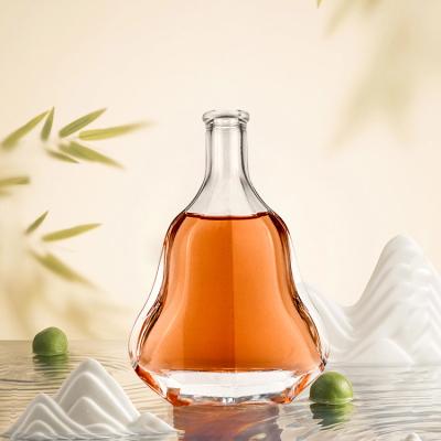 China Handcraft Custom Unique Glass Violin Bottle Nordic Twisted Liquor Bottles 500ml 1000ml for sale