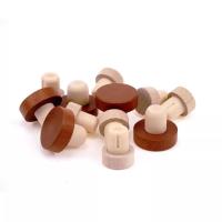 China Customized Size Aluminum Glass T Shape Cap with Polymer Stopper and Wooden Painting for sale