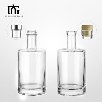 China Directly Clear 500ml Round Glass Bottle with Wooden Cork and Acceptable Customer's Logo for sale