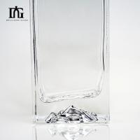 China Glass Collar Custom Engraved Clear Liquor Wine Bottle 500ml 700ml Gold Cork Juice for sale