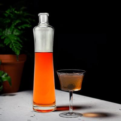 China Engraving Surface Handling 750ml 500ml 350ml Glass Empty Bottle for Whiskey and Gin for sale