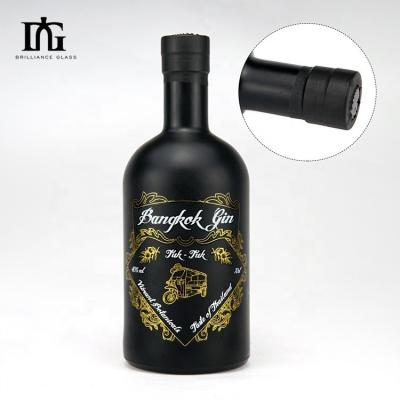 China 500ML 700ML 750ML 1000ML Boston Round Flint Glass Bottle for Vodka Whisky Enthusiasts for sale
