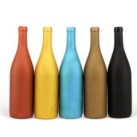 China Custom Matte Colored Glass Wine Bottle 750ml 50cl 75cl for Round Frosting Vodka Liquor for sale