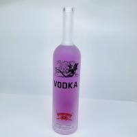 China 200ml 375ml 500ml 750ml 1000ml round glass liquor bottle with cork lid and custom design for sale