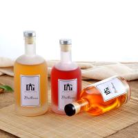 China Tequila Empty Cylinder Frosted Glass Vodka Bottle 500ml 750ml 1000ml with Acceptable Logo for sale