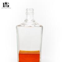 China Glass Collar Wine Brandy Vodka Clear Reusable Miniature Liquor Bottle 500ml 750ml for sale
