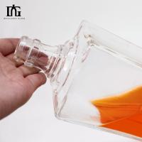 China Glass Collar Wine Brandy Vodka Clear Reusable Miniature Liquor Bottle 500ml 750ml for sale