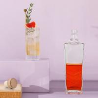 China Glass Collar Wine Brandy Vodka Clear Reusable Miniature Liquor Bottle 500ml 750ml for sale