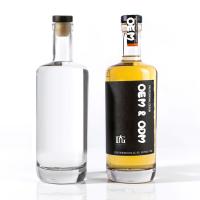 China Custom Shape Glass Base Empty Spirit 500ml 700ml 750ml 1 Liter Gin Bottle for Liquor for sale