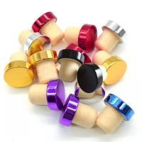 China Aluminum Glass Wooden Wine Stoppers Bottle Corks T-Plug Sealing Cap for sale