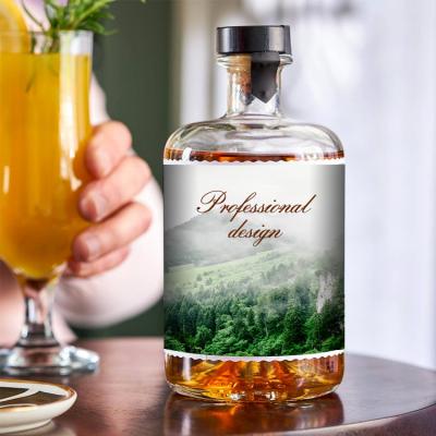 China 50cl 70cl 75cl Custom Logo Vodka Liquor Bottle with Mountain Base and Glass Collar for sale