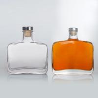 China Engraved Clear 360ml 500ml Gin Rum Vodka Wine Liquor Glass Bottle with Acceptable Logo for sale