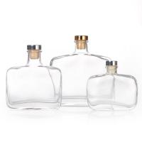 China Engraved Clear 360ml 500ml Gin Rum Vodka Wine Liquor Glass Bottle with Acceptable Logo for sale