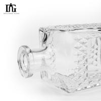 China Exquisite Style Square Gold Wine Vodka Agave Glass Bottle Sale Acceptable for OEM/ODM for sale