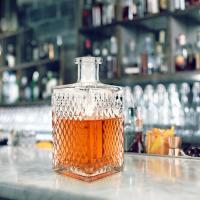 China Exquisite Style Square Gold Wine Vodka Agave Glass Bottle Sale Acceptable for OEM/ODM for sale