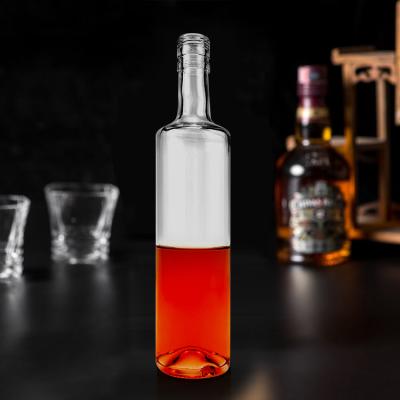 China Custom Shape 700ml 750ml 1000ml Glass Body Vodka Liquor Gin Empty Whiskey Bottle for Your for sale