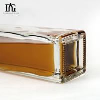 China 750ml Square Shape Transparent Vodka Glass Bottle with Acceptable Customer's Logo for sale